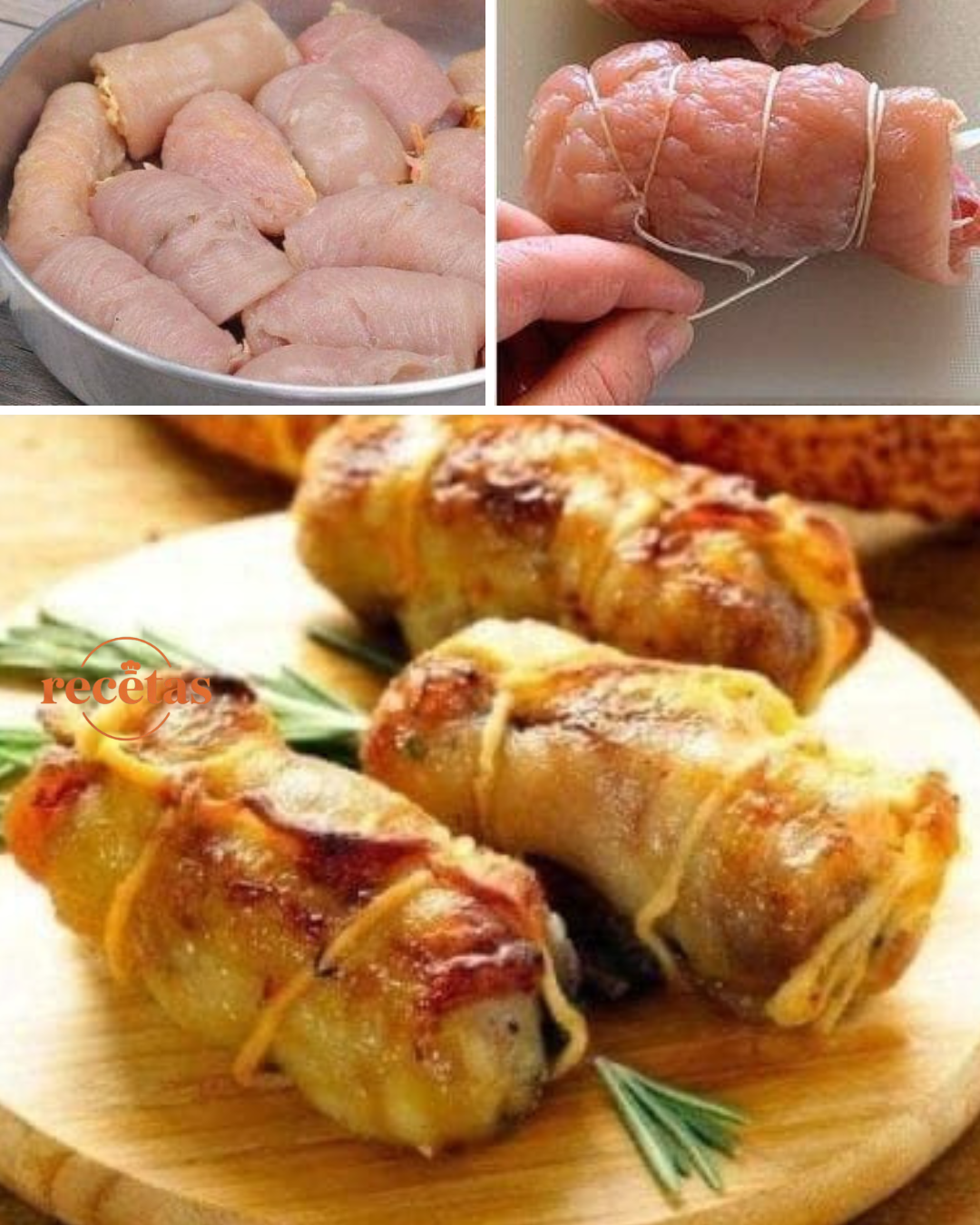 Rollitos de Pollo con Jamón y Queso: una receta fácil, crujiente y con ...