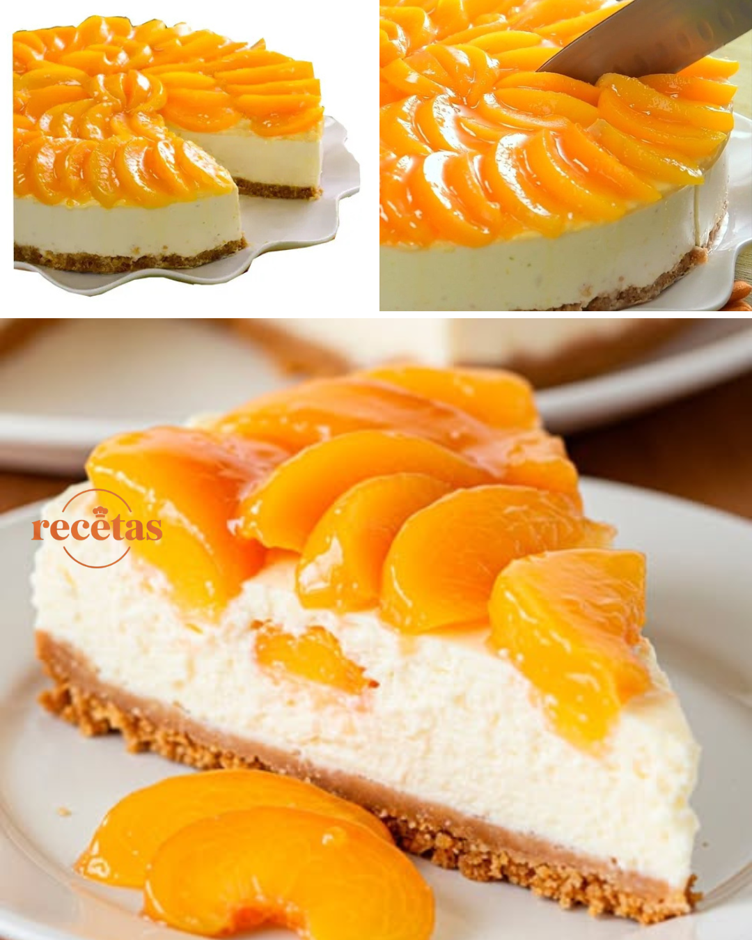 Tarta Fría de Queso y Melocotones: el postre cremoso, frutal y sin ...